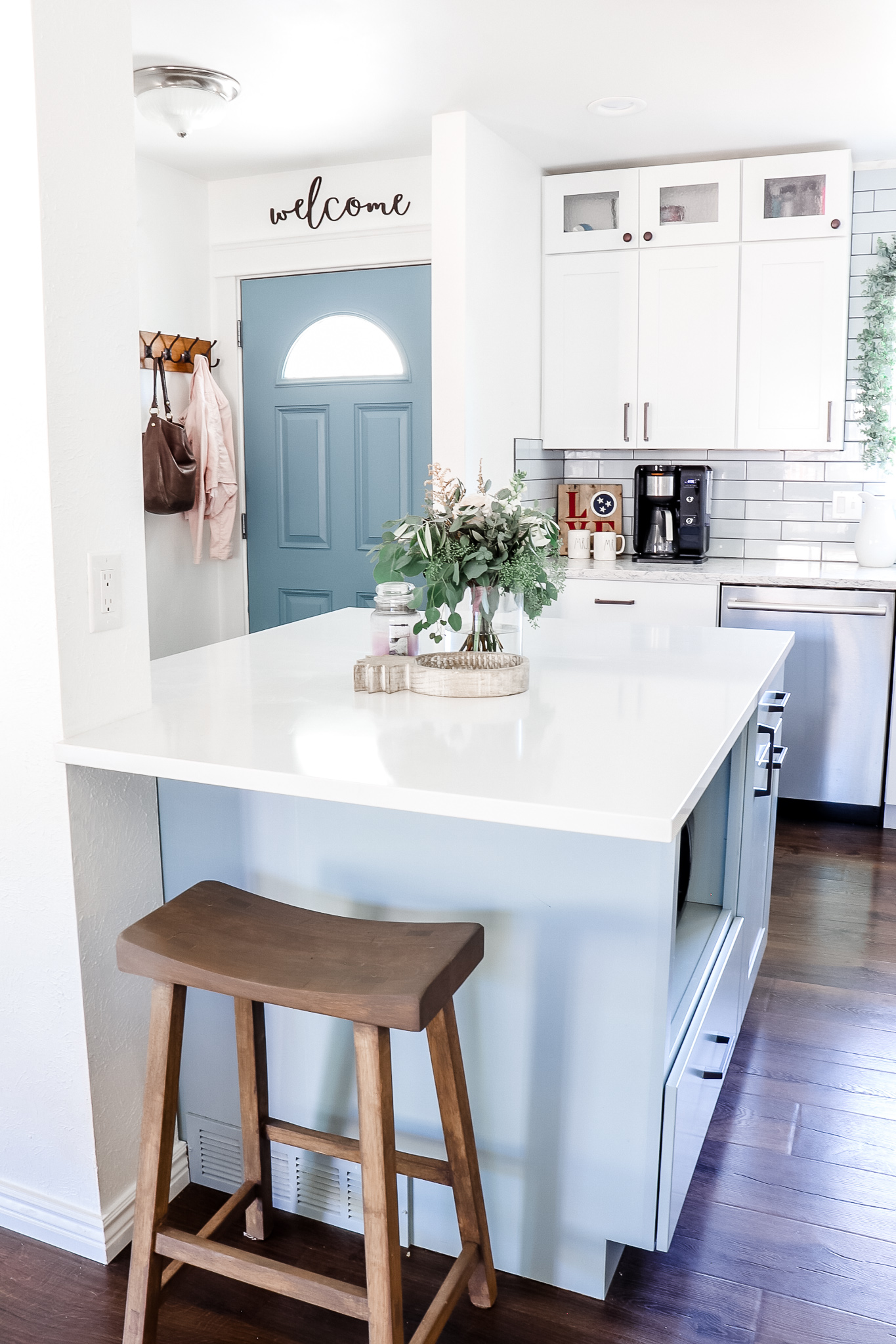 We Painted our Front Door Interior Blue! - Liz Pacini