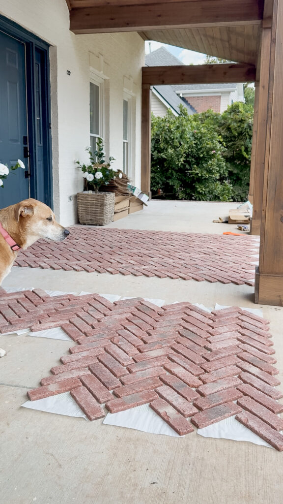How to Install Herringbone Thin Brick (Over Concrete) - Liz Pacini